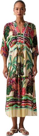 Lola Casademunt Maxikleid mit Print und Perlenbesatz - - Dresses - Damen - Mehrfarbig - XS