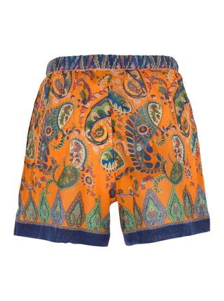 Etro Womens Shorts Orange Ramie