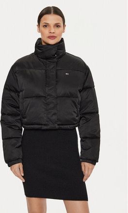 Tommy Jeans Winterjacke Satin DW0DW18292 Schwarz Regular Fit