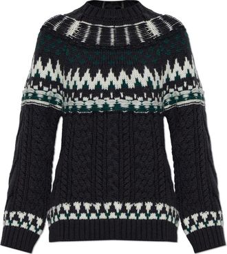 Akep Wollpullover mit dekorativem Strickmuster - - Knitwear - Damen - Grau - S