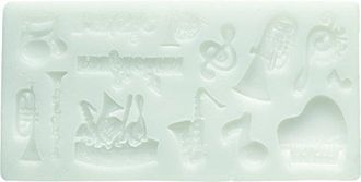 Silikomart Silikomart | Silikonform für Zuckermasse MUSIC, Form für Tortendekorationen, Thema Prinz, Maße 132 x 130 x 36 mm