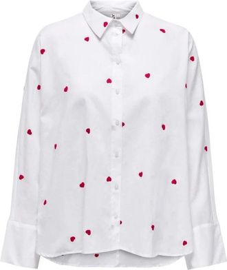 Only Herzdruckhemd mit langen &Auml;rmeln - - Blouses & Shirts - Damen - Wei&szlig; - M