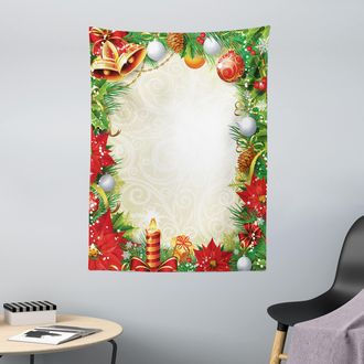 Abakuhaus Neujahr Wandteppich, Abstrakter Weihnachtsbaum aus Weiches Mikrofaser Stoff Waschbar ohne Verblassen Digitaldruck, 110 x 150 cm,Mehrfarbig
