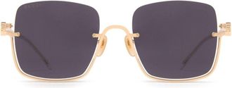 Gucci Sonnenbrille mit eckigem Gestell - Gold
