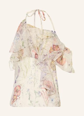 Alexander McQueen Mcqueen Blusentop Aus Seide Mit Volants weiss
