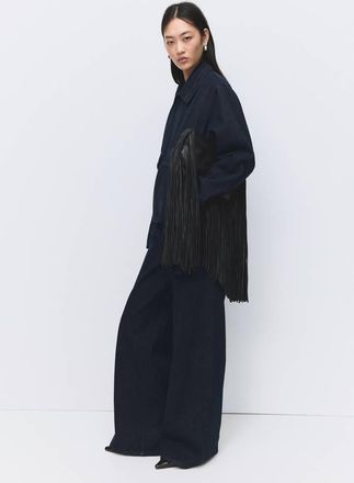 Mango Jean wideleg taille haute rinse wash bleu - Femme - 32 - MANGO