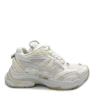 Ash Sneakers aus Leder und Stoff mit Schn&uuml;rung - - Shoes - Damen - Wei&szlig; - 36 EU