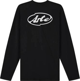 Arte Homme, Tops, Noir, Taille: M Back Circle Logo Longsleeve