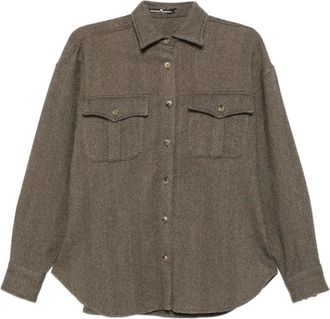 Ermanno Scervino Femme, Vestes, Gris, Taille: 34 FR Chemise Oversize en Laine Soie Cachemire &agrave; Chevrons