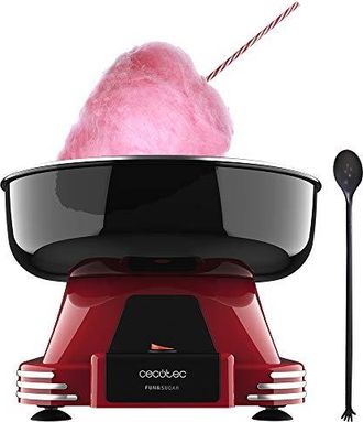 Cecotec Zuckerwattemaschine Fun&Sugar. 500 W, Retro-Design, Völlig zerlegbar, Enthält einen Messlöffel und 10 Sticks