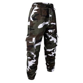Generic Pantalons de Jogging Hommes Pantalons Outdoor Grande Taille Hommes Jeunes L&acirc;che D&eacute;contract&eacute; Neuf Points Pantalons Mode Cargo Pantalons, Vert arm&eacute;e., X