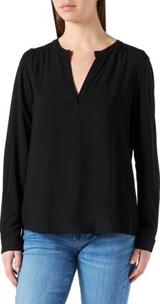 Ichi IHMAIN LS2 Damen lange Bluse Langarm Basicbluse aus reiner Viskose Nachhaltige zertifizierte EcoVero Viskose V-Ausschnitt Regular Fit, Größe:36, Farbe