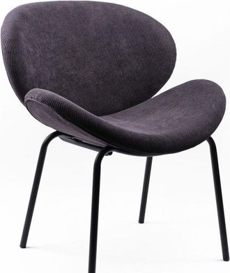 Factory Factory - Fauteuil Cozy en velours c&ocirc;tel&eacute; La Couleur: Cozy Fusain