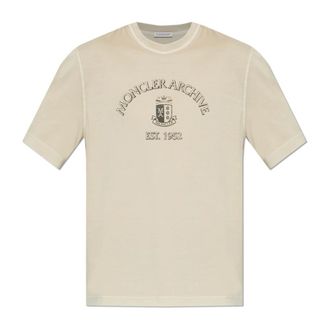 Moncler Archive Logo T-Shirt - - Tops - Herren - Beige - XL
