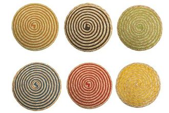 Villa D'Este Home Tivoli Set mit 6 runden Tischsets Spiral 6 Ass