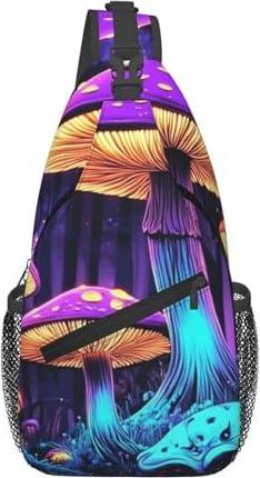 Generic Sac &agrave; dos &agrave; bandouli&egrave;re en forme de champignon fluo pour homme - Noir clair