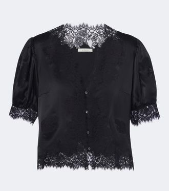 D&ocirc;en D&ocirc;en Top Idella aus Seidensatin mit Spitze