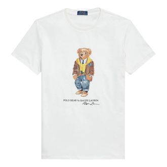 Polo Ralph Lauren Homme, Tops, Blanc, Taille: XL Hudson Valley Bear T-Shirt