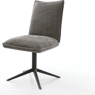 DELIFE Drehstuhl Lelio-Flex Boucl&eacute; Soft Schlamm Fu&szlig;kreuz Schwarz 360&deg; drehbar Wippfunktion Taschenfederkern, Esszimmerst&uuml;hle