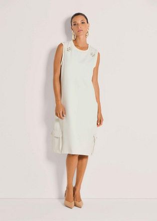 Madeleine Midikleid Midikleid mit Schmuckelementen Sommerkleid mit Rundhals, Cargo-Taschen, Kniel&auml;nge und ohne Arm