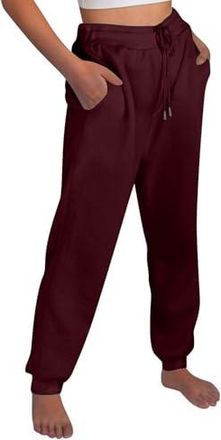 Generic Pantalon de sport pour femme - Taille &eacute;lastique - Pantalon de surv&ecirc;tement noir - Jambe droite avec poches - Pantalon &agrave; enfiler d&eacute;contract&eacute; &agrave; lavant pl