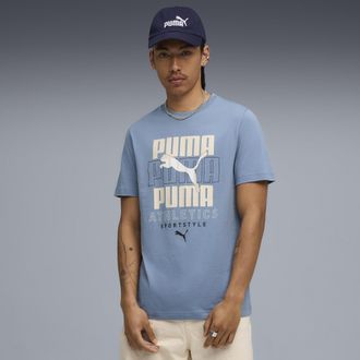 Puma T-shirt &agrave; motifs superpos&eacute;s Homme, V&ecirc;tements, Bleu, XXL