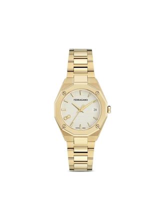 Ferragamo Edge 3H Armbanduhr 34mm - Gold