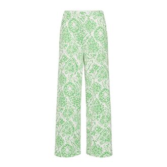 Ichi Ichi, Femme, Pantalons, Vert, Taille: 44 FR Wide Pantalons