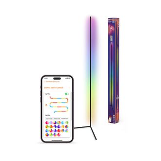 Osram Matter over Wifi Floor Corner LED Stehleuchte 2000mm, 20W, RGBW, 2700-6500K, WiFi, Fernbedienung, Schwarz, Ambientlicht