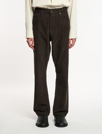 STUDIO NICHOLSON Mens 90s Pants Coffee Brown Trousers
