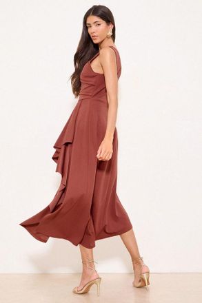 Lipsy Midikleid Lipsy Fit and Flare-Midikleid mit R&uuml;schen, Regular (1-tlg)