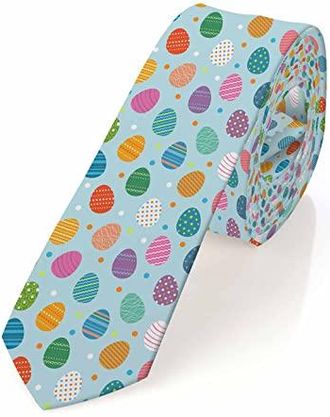 Generic Ahdyr Oeufs de Pâques Bleu Cravate pour hommes pour hommes, adolescents, travail, fête de mariage décontractée
