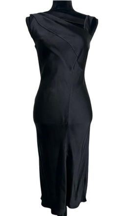 Dior Vintage Black Silk Cocktail Dress Size 38