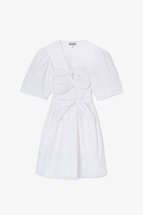 Ganni Robe courte en coton Blanc biologique - Taille 36 - Pour Femme