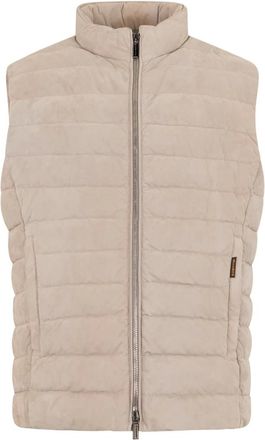 Moorer Homme, Vestes, Beige, Taille: M Gilet Rembourr&eacute; avec Fermeture &Eacute;clair et Col