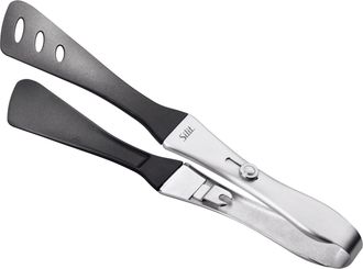 Silit Girato Servierzange 31 cm, Edelstahl, Küchenzange, Kunststoffkopf, BBQ Zange, kleine Grillzange für Steak, Fisch, Gemüse, Feststellmechanismus, platzs