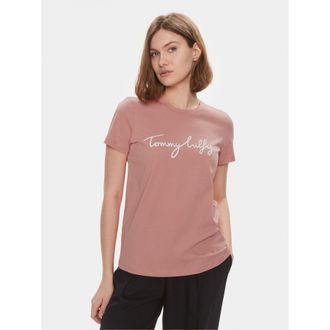 Tommy Hilfiger T-Shirt Signature WW0WW41674 Rosa Regular Fit