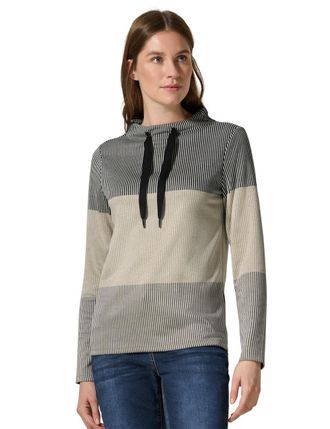 Cecil Damen B322488 Gestreiftes Colorblock Shirt, Light Hazel Beige, M EU