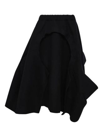 Comme Des Gar&ccedil;ons jupe mi-longue &agrave; ourlet asym&eacute;trique - Noir