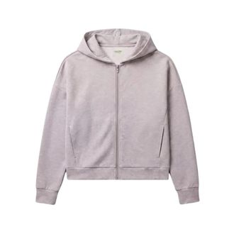 Calvin Klein SweaT-shirt &agrave; capuche zipp&eacute; en coton logo - Femme - Sweatshirts et sweats &agrave; capuche - Gris - Taille: 38 FR