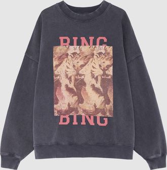 Anine Bing Sweatshirt Miles Tiger Bing Washed Black