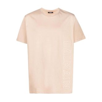 Balmain Embossed T-Shirt - - Tops - Herren - Beige - 2XL