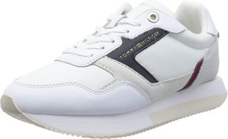 Tommy Hilfiger Damen Runner Sneaker Essential TH Runner Sportschuhe, Weiß (White/Red/White/Blue), 41 EU