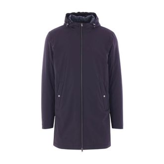 Herno Blaue Kapuzenjacke mit Rei&szlig;verschluss - - Coats - Herren - Blau - M