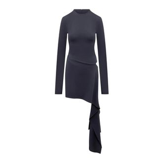 The Attico Kleid mit Rei&szlig;verschluss hinten und Seitenschlitz - - Dresses - Damen - Blau - XS
