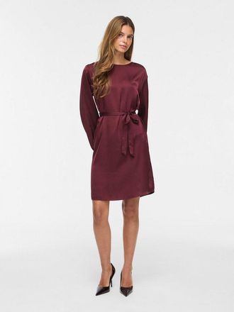 Vila Minikleid VIENNA RAVENNA L/S O-NECK DRESS - NOOS lockere Passform, aus Kunstfaser, pflegeleicht