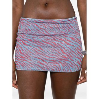 Os&eacute;ree Printed Beach Cover-Up Skirt - Blue