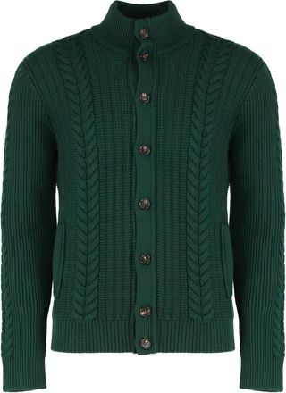 Slowear cardigan en laine vierge à poches boutonnées - Vert