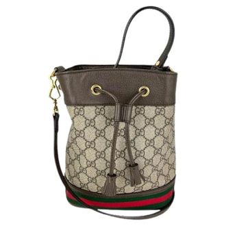 Gucci Sac seau petit mod&egrave;le Ophidia Web en GG Supreme pr&eacute;-poss&eacute;d&eacute; - Femme - Pre-owned - Brun - Taille: ONE Size