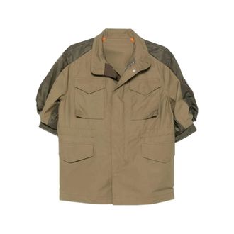 sacai Femme, Vestes, Vert, Taille: 38 FR Veste M&eacute;t&eacute;o en Coton